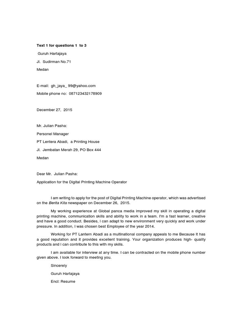 English Course, Personal Letter | PDF | Communication | Business