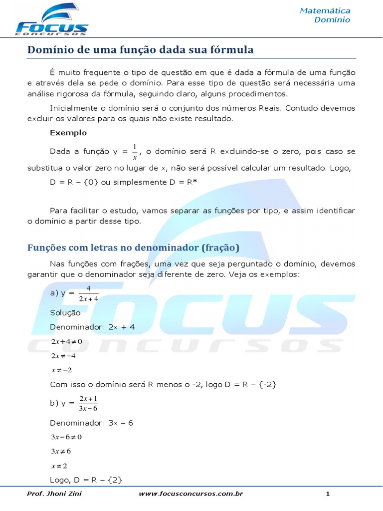 4 Dominio PDF | PDF | Domínio de denominação de uma função | Função ...