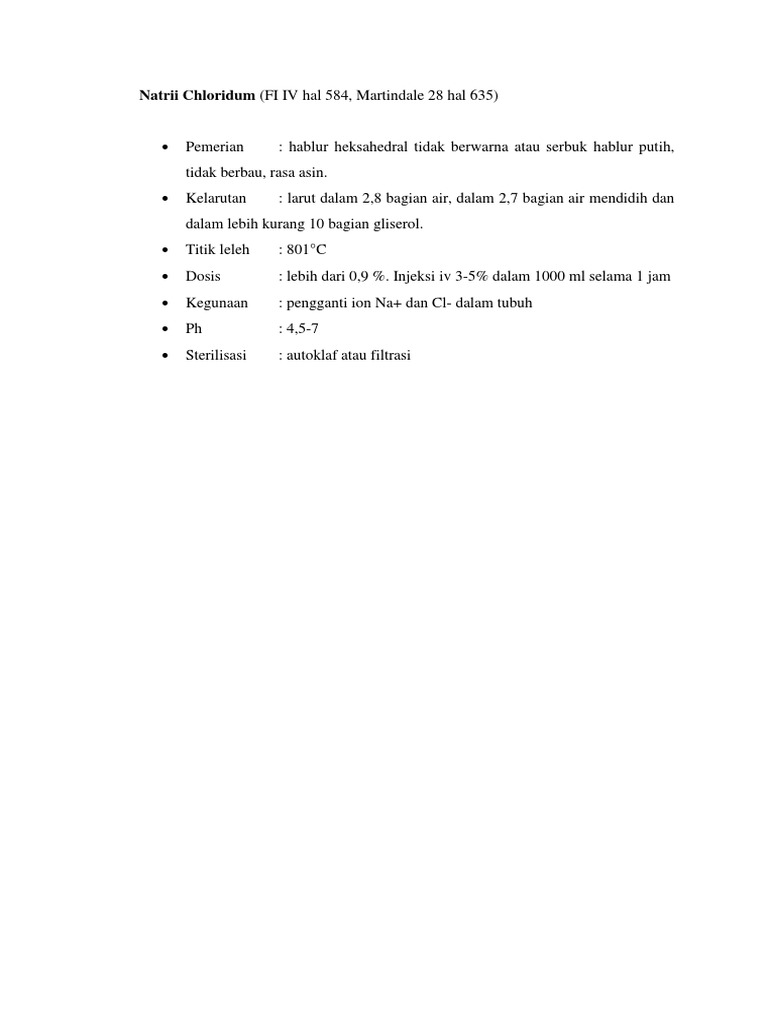 Natrii Chloridum | PDF