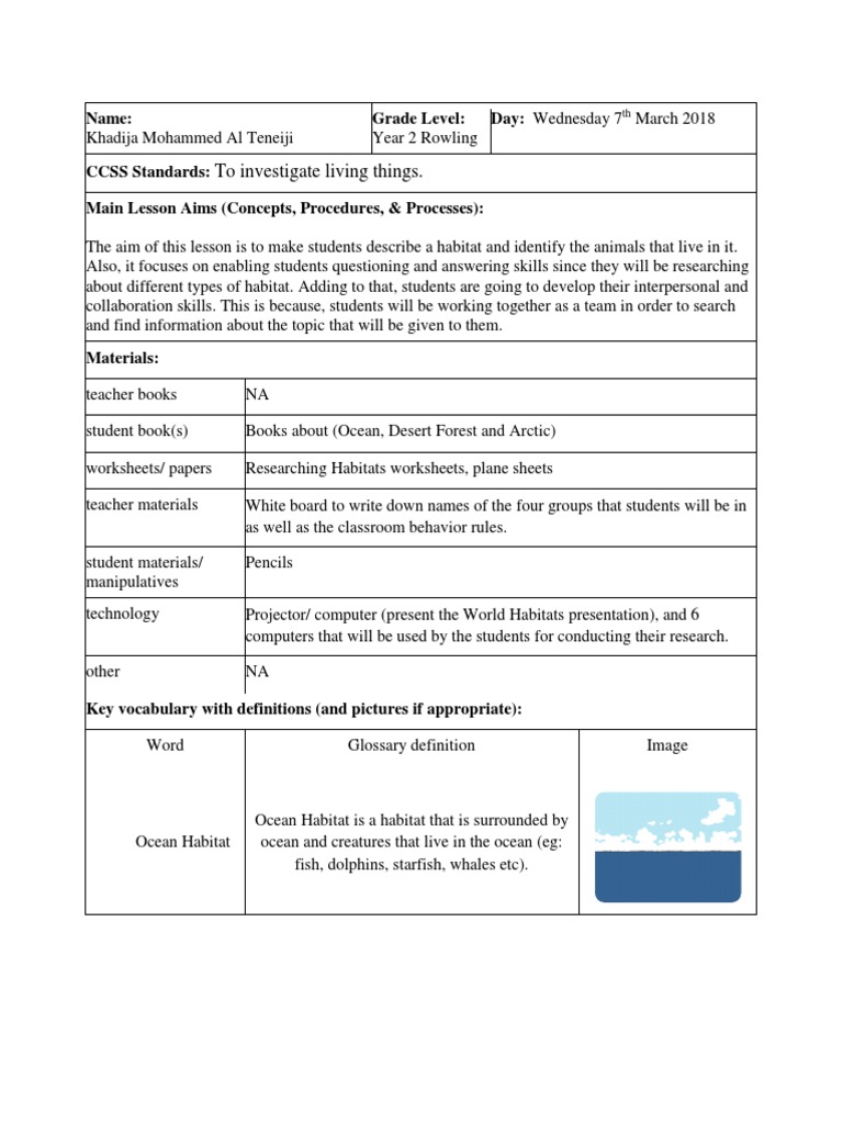 Science 4 Lesson Plan | PDF | Teachers | Habitat