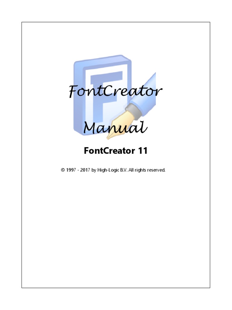Font Creator v11 Manual | PDF | Typefaces | Printing