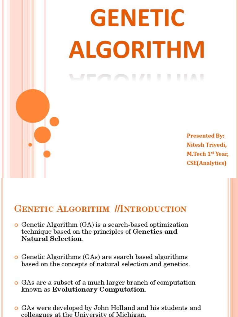 Genetic Algorithm | PDF | Genetic Algorithm | Fitness (Biology)
