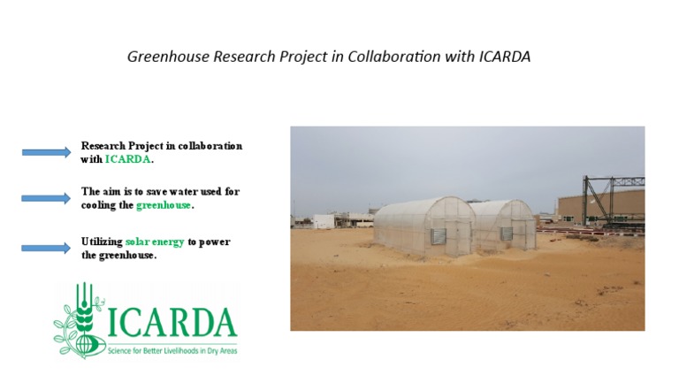 Greenhouse Research Project in Collaboration With ICARDA | PDF
