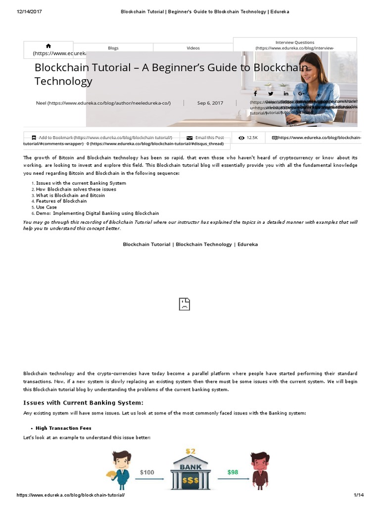 Blockchain Tutorial Beginners Guide To Blockchain Technology Edureka Pdf Bitcoin Key 