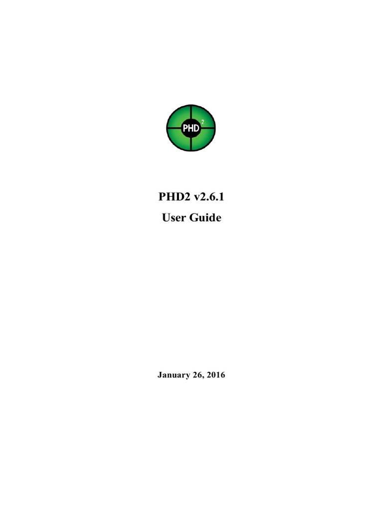 PHD2 User Guide | PDF | Exposure (Photography) | Device Driver