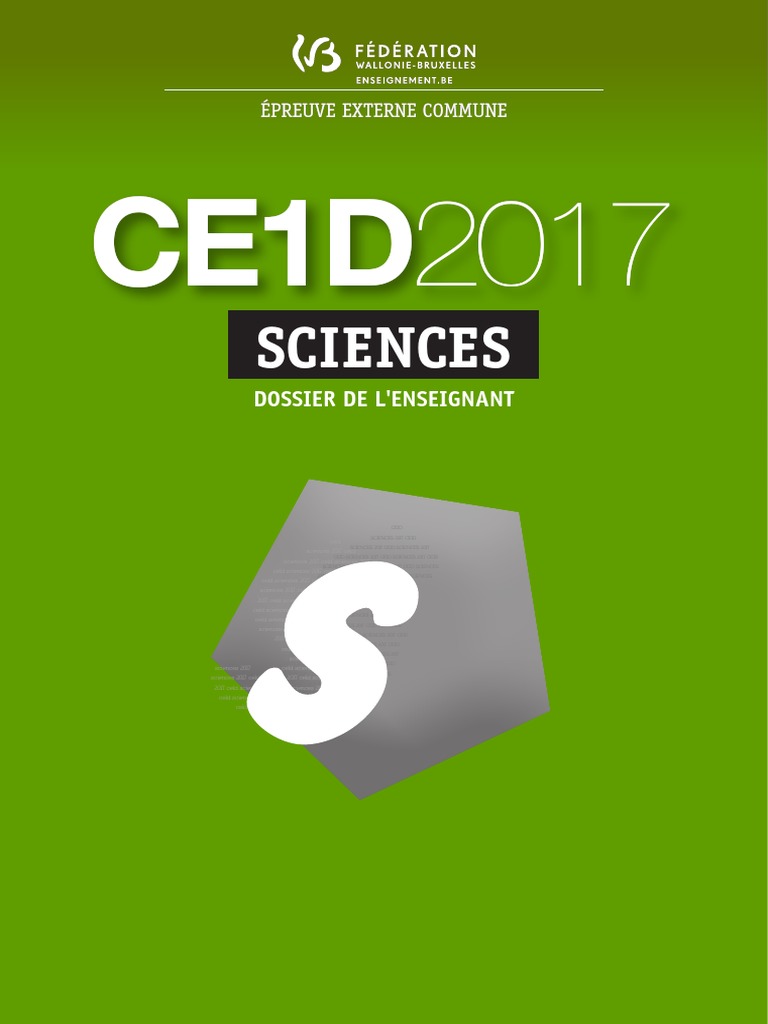Evaluation Certificative - CE1D 2017 - Sciences - Dossier de L Enseignant Et Guide de Correction ...