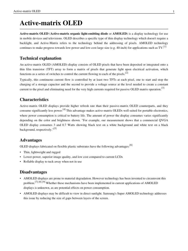 Understanding Active-Matrix OLED Technology | PDF | Oled | Display ...