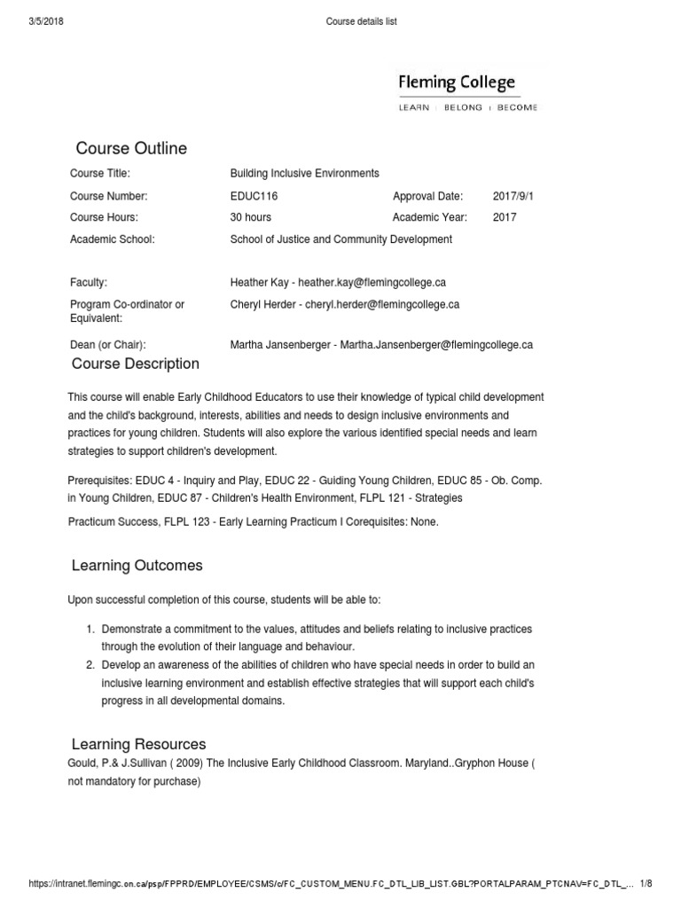 2017 Educ 116 Course Outline | PDF | Inclusion (Education ...