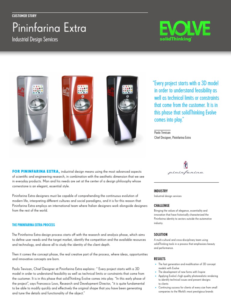 Pininfarina Extra: Industrial Design Services | PDF | Design | Innovation