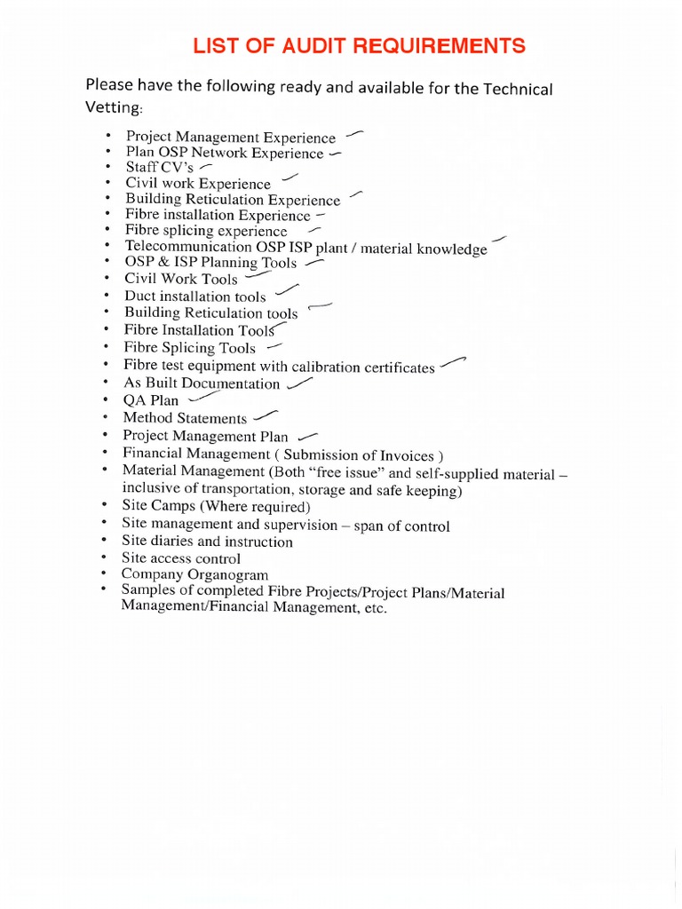 Audit Requirements | PDF