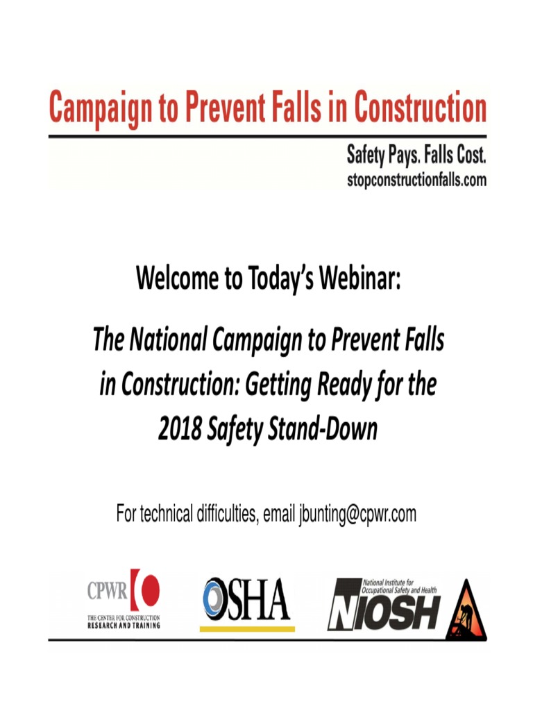 Preventing Falls in Construction: Recap of the 2018 National Campaign ...