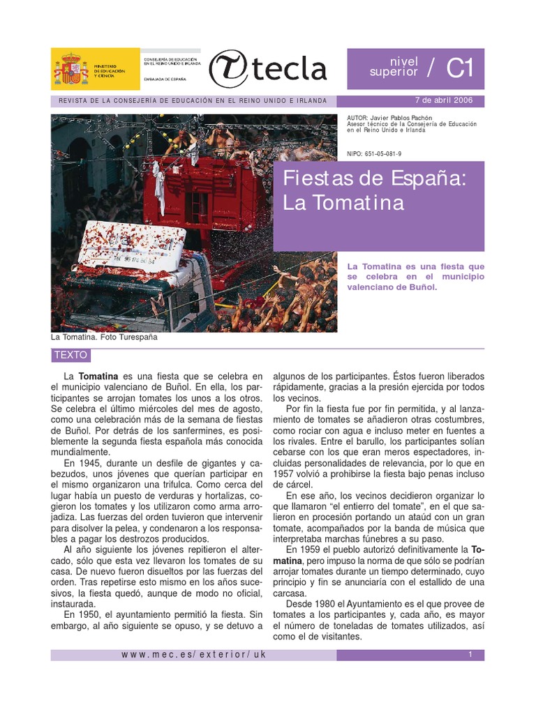 La Tomatina: Historia y Tradición | PDF | Agitación