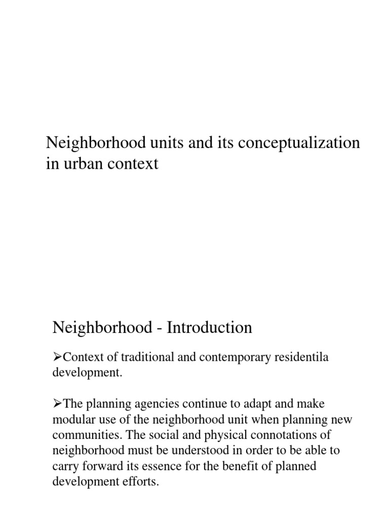 Neighborhood Design Concepts Explained | PDF | Neighbourhood | City