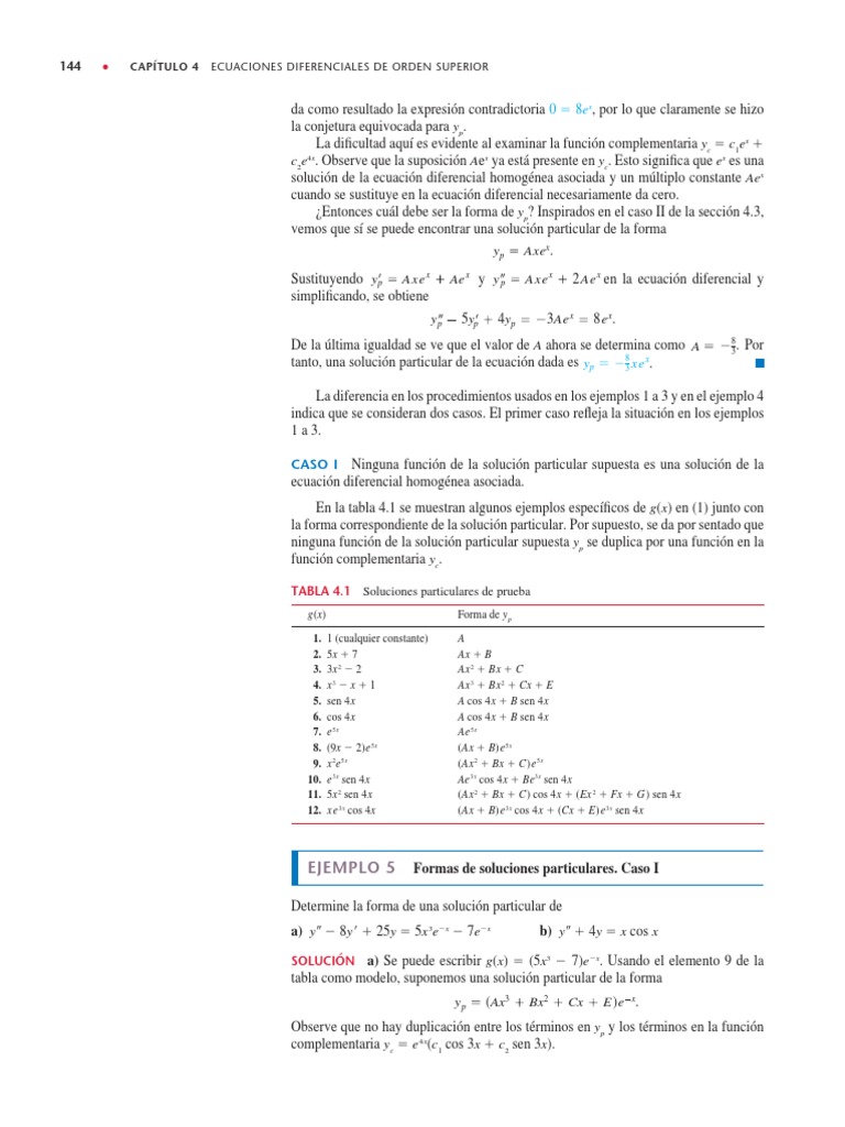 Soluciones Particulares en Ecuaciones Diferenciales | PDF | Ecuaciones ...