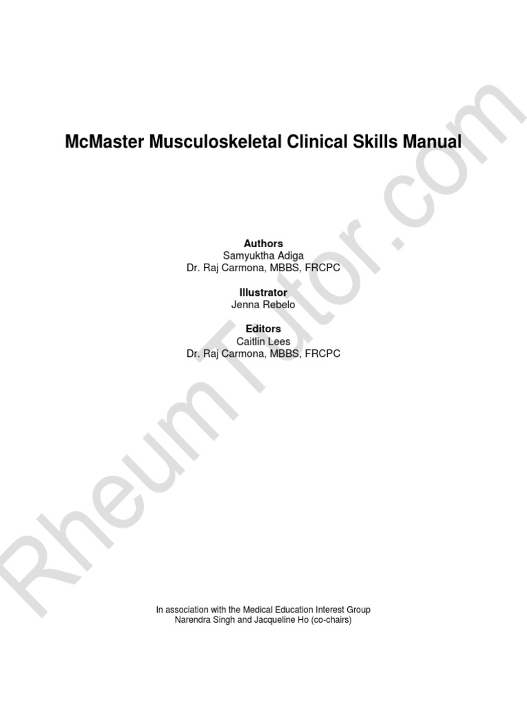 MSK Clin Skills Manual General Guide | PDF | Dance Science ...