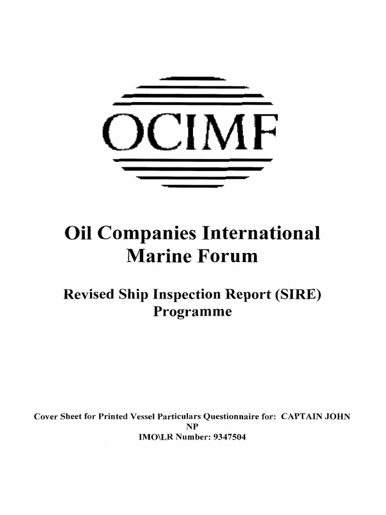 CJNP OCIMF Formato Inspeccion | PDF