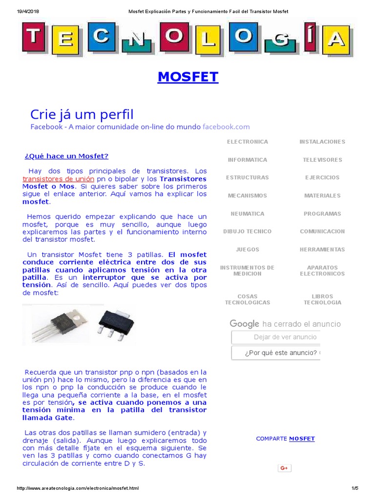 Mosfet Explicación Partes y Funcionamiento Facil Del Transistor Mosfet ...