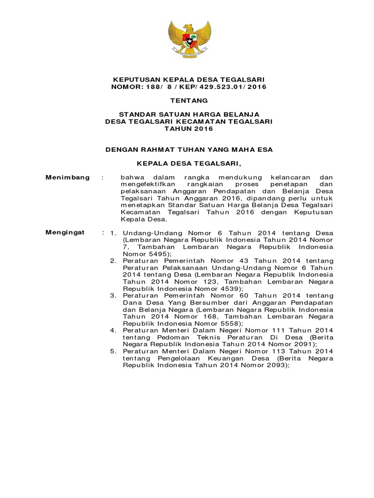 STANDAR - HARGA CTH PDF | PDF