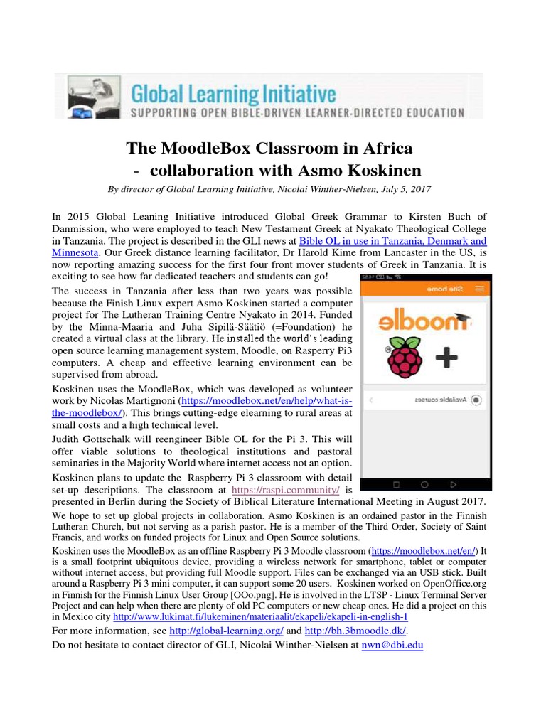 MoodleBox Classroom - July 2017 | PDF | Linux | Raspberry Pi