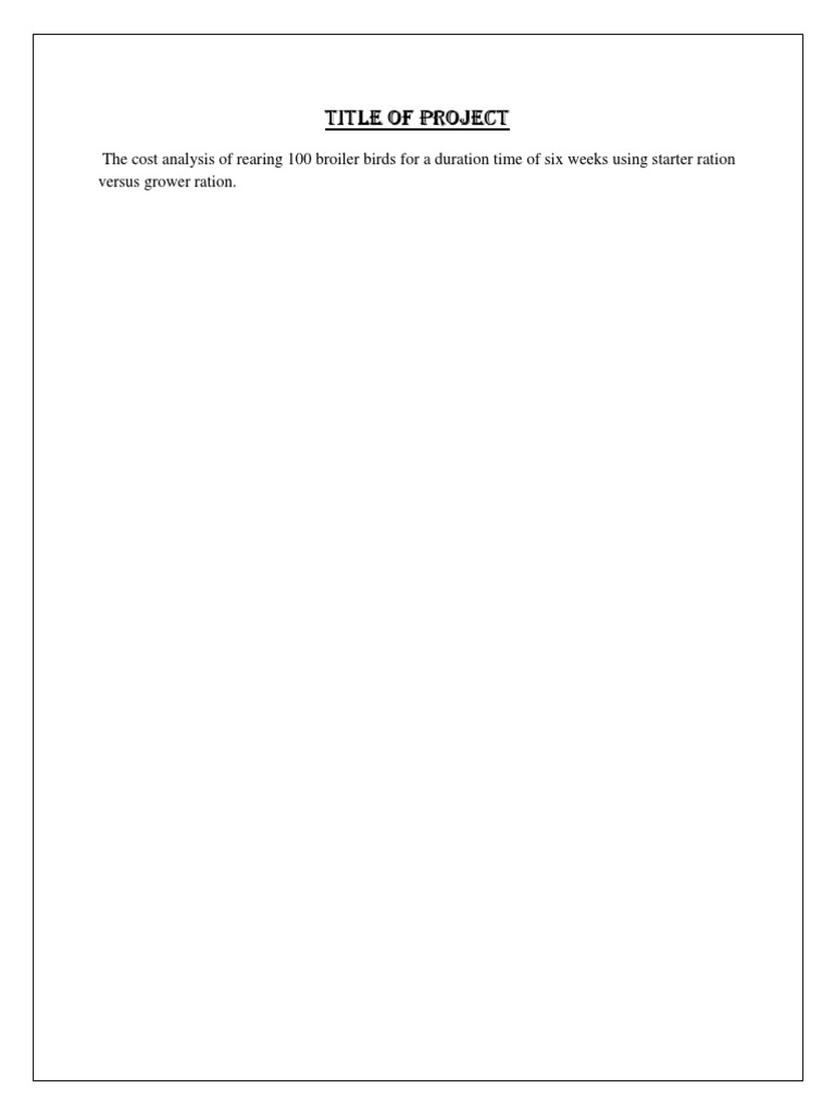 Csec Agriculture Science Sba (Crop Analysis) | PDF | Broiler | Expense