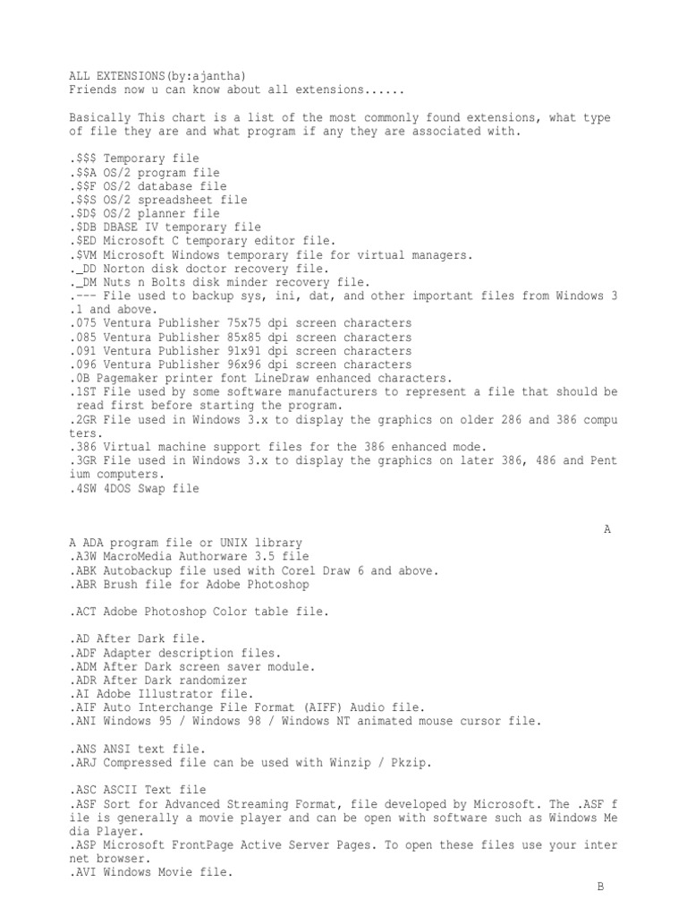 All Extensions | PDF | Microsoft Access | Computer File