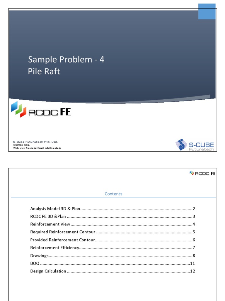 RCDC FE-Sample Problem 4-PileRaft | Download Free PDF | Column | Concrete