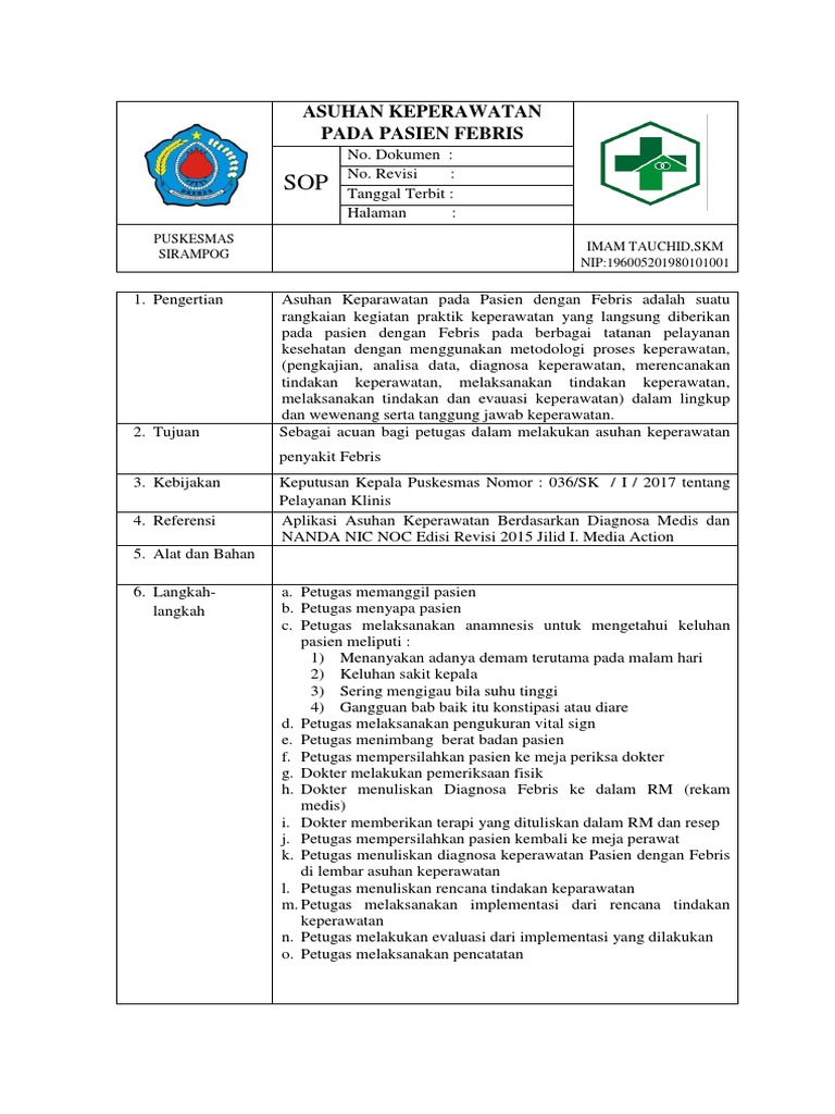 7 2 1 Sop Febris | PDF