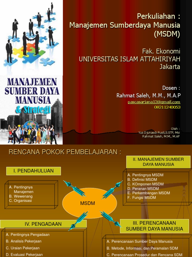 MSDM - Silabus & Pengertian MSDM | PDF