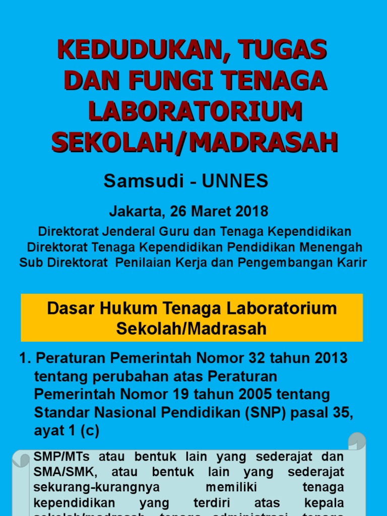 Kedudukan, Tugas Dan Fungsi Ten-Lab SAPRIYUN, S.ST - Pi | PDF