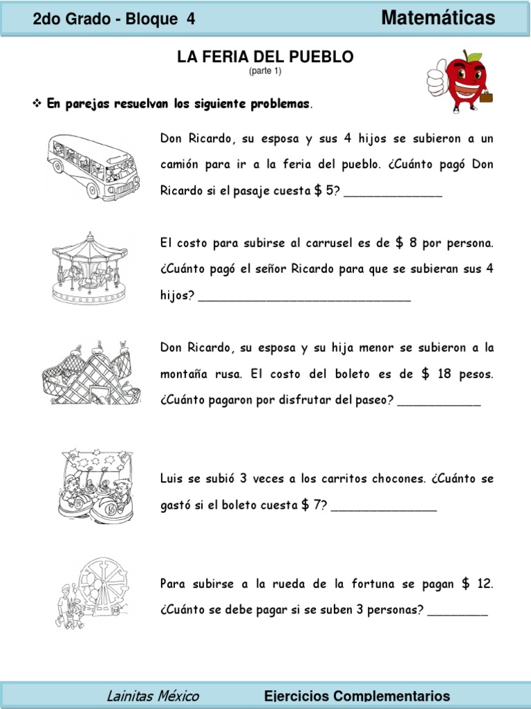 2do Grado - Matemáticas - Problemas Multiplicativos | PDF