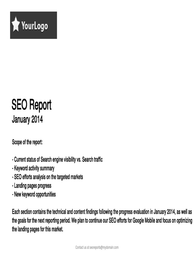 SEO Report Sample | PDF | Internet Search Engines | Search Engine ...