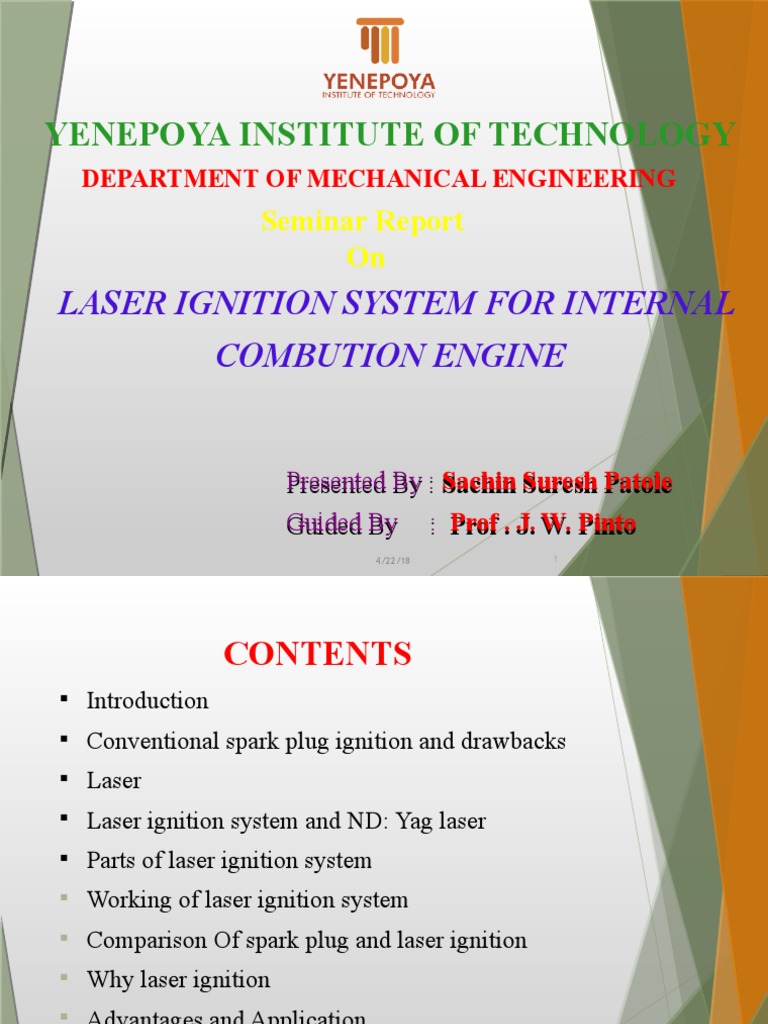 Laser Ignition System For Internal Combustion Engine | PDF | Combustion ...