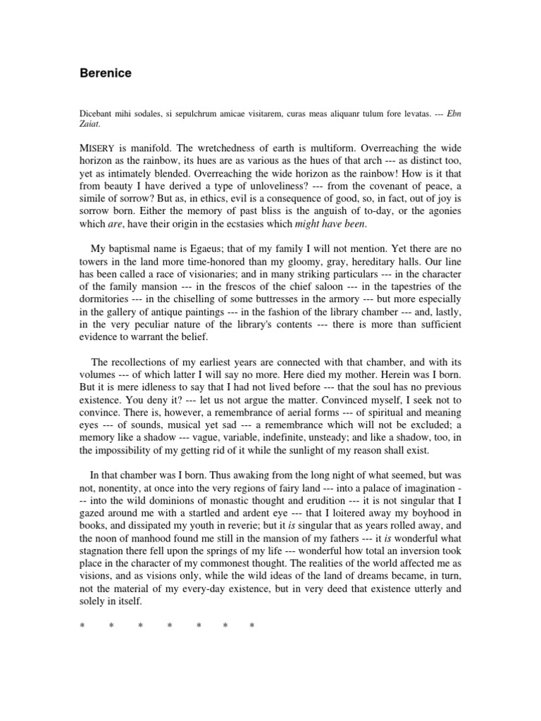 Berenice Edgar Allan Poe - Complete Tales Poems-5 | PDF | Mind ...