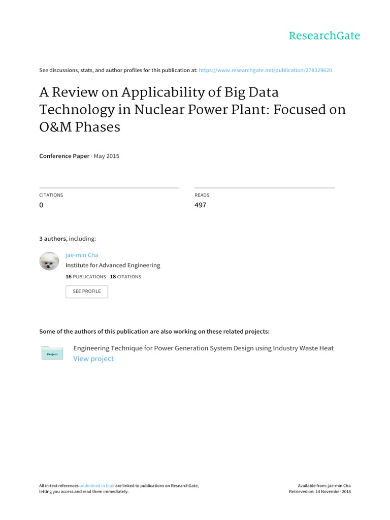 A Review On Application Process of Big Data Technology in The NPP ...