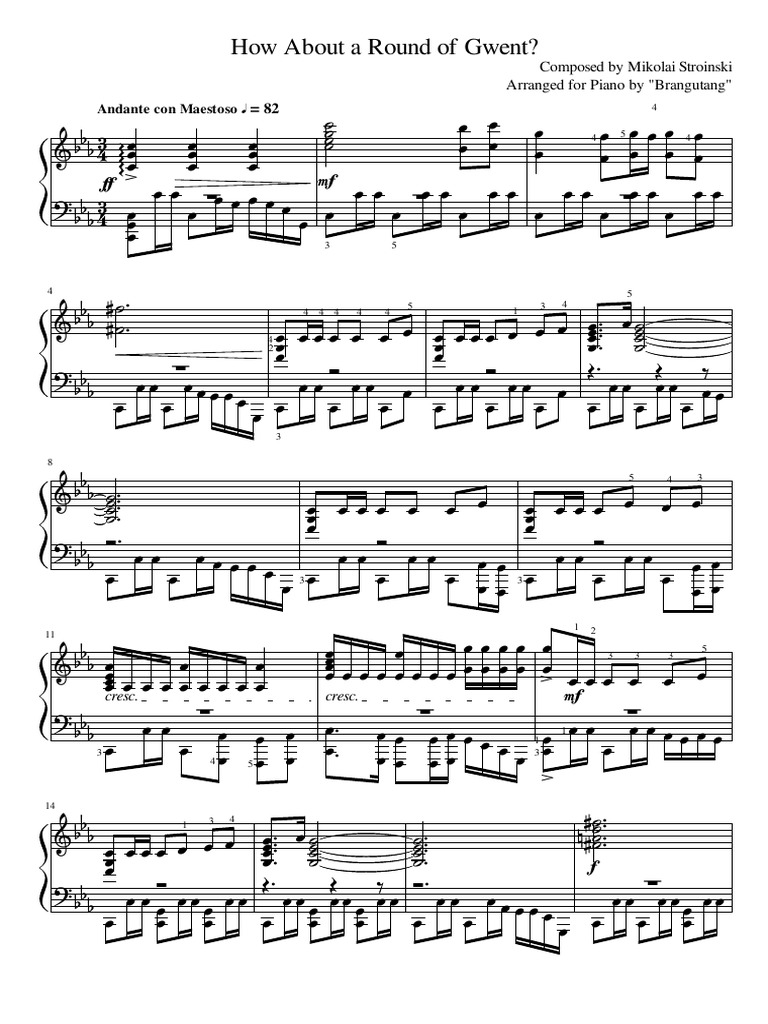 How About A Round of Gwent PDF | PDF | Musical Compositions | Classical ...