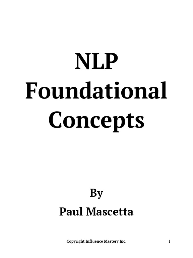 Nlp Foundational Concepts Pdf Neuro Linguistic Programming Cognition