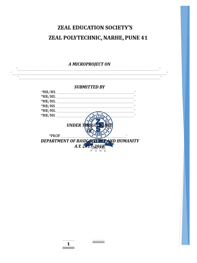 Microproject Evaluation Sheet | PDF | Academic Term | Behavior Modification