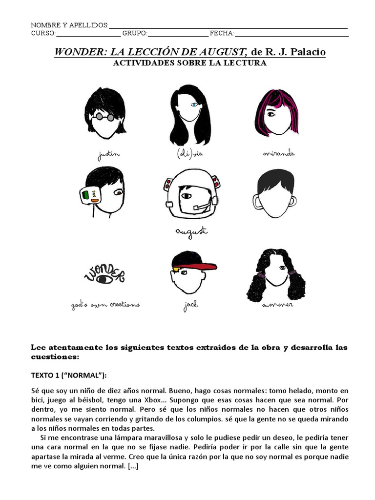 Wonder Textos+actividades | Narración