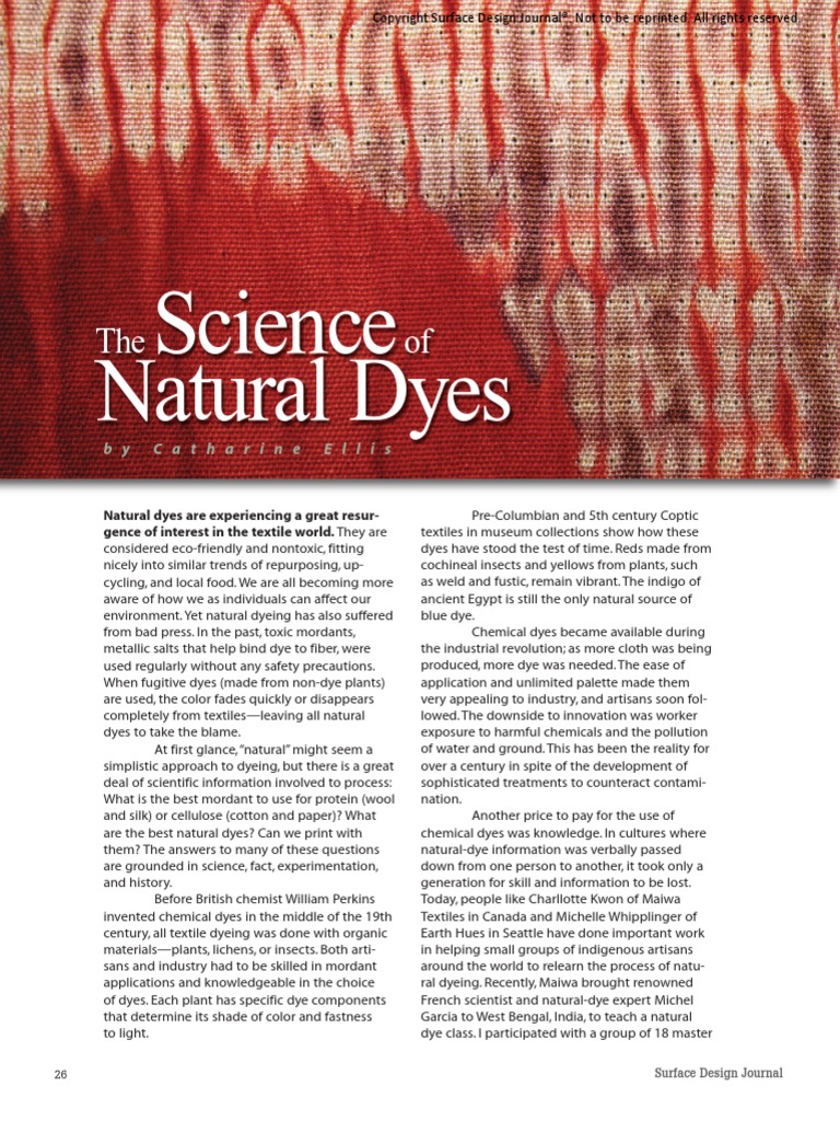 Science Natural Dyes PDF | PDF | Dye | Dyeing