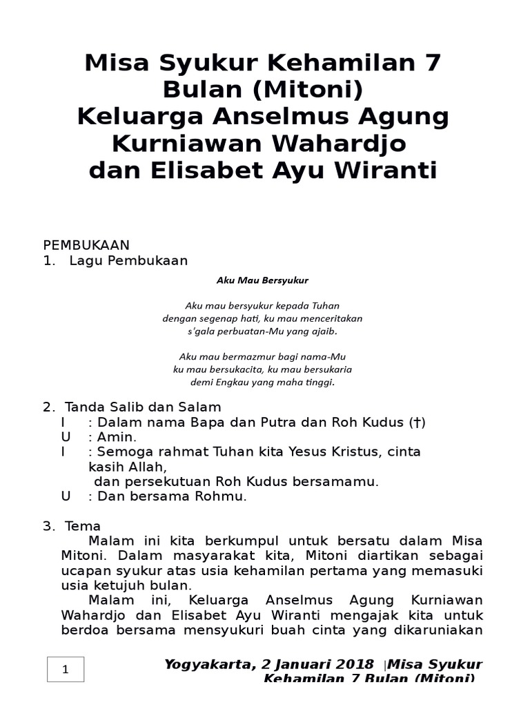 Teks Misa Mitoni | PDF