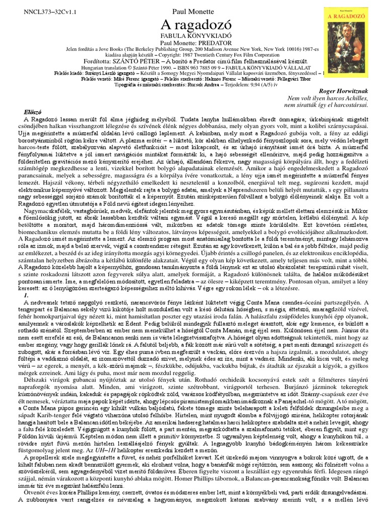 01.paul Monette - Predator-Ragadozó PDF | PDF