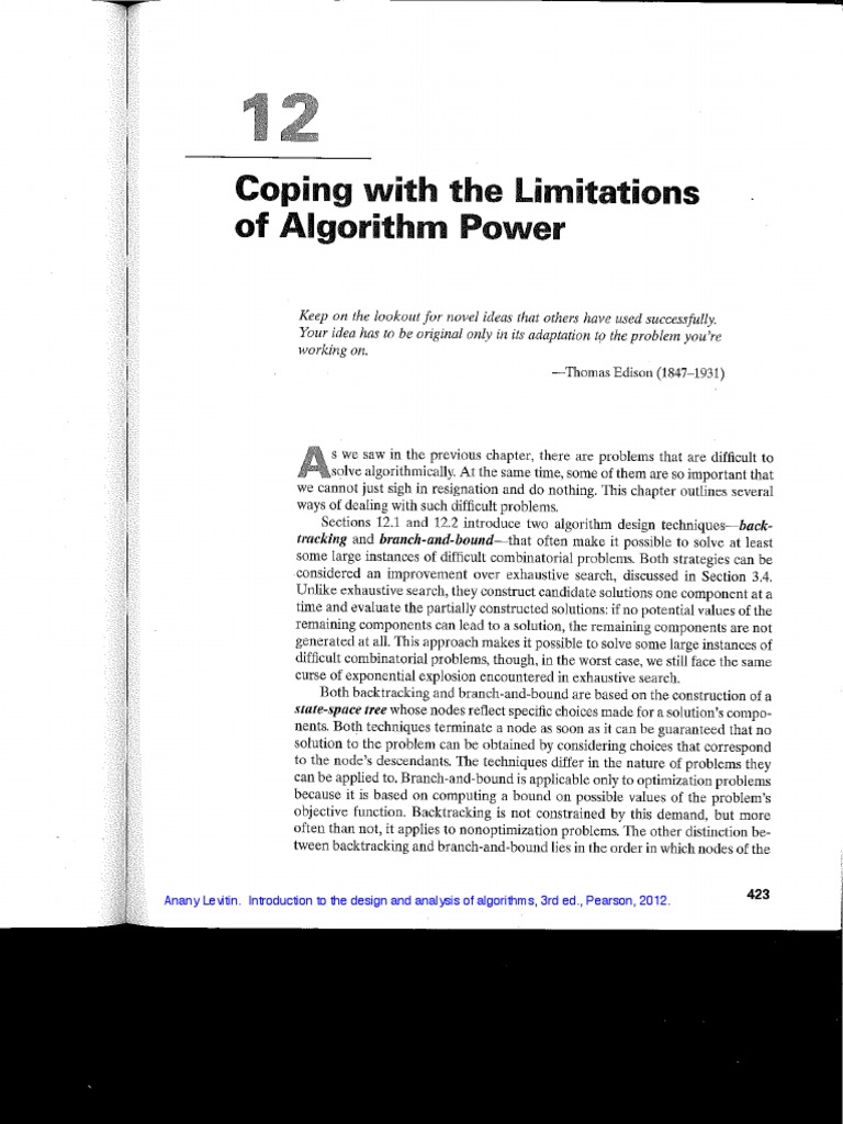 Anany Levitin. Introduction To The Design and Analysis of Algorithms, 3rd Ed., Pearson, 2012 | PDF