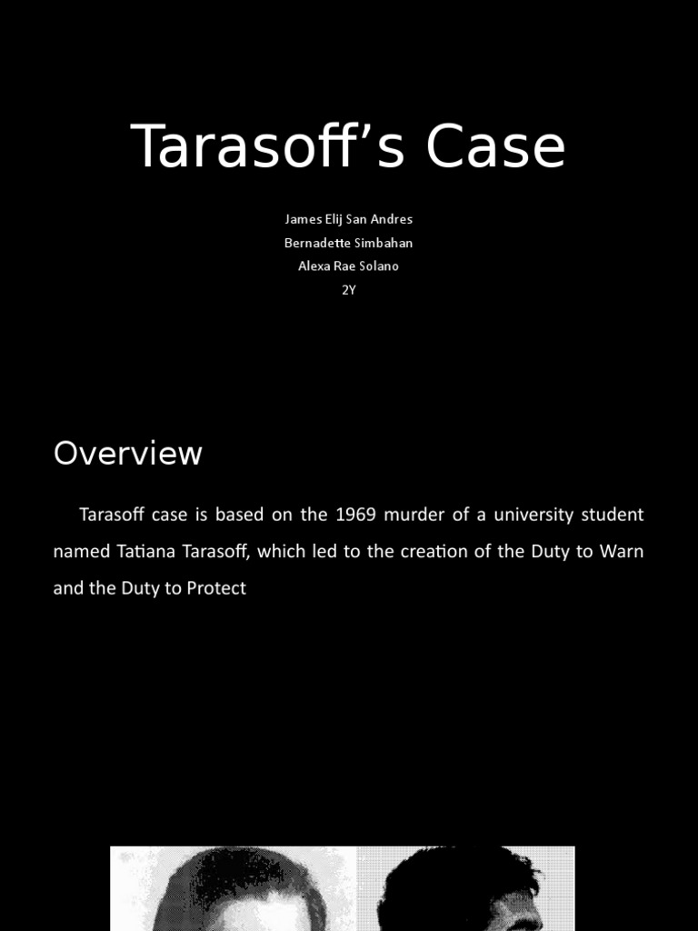 Tarasoff Case | PDF | Virtue | Government Information