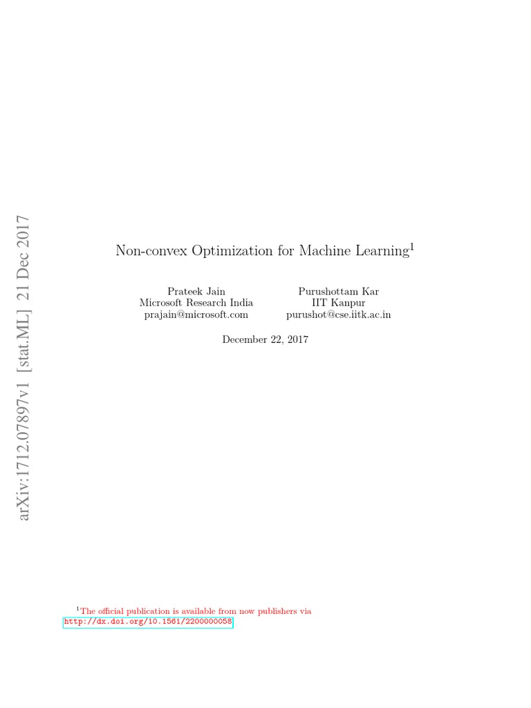 Non Convex Optimization | PDF | Mathematical Optimization | Machine ...