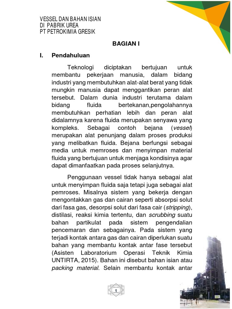 Vessel Di Pabrik Urea Petrokimia Gresik PDF | PDF