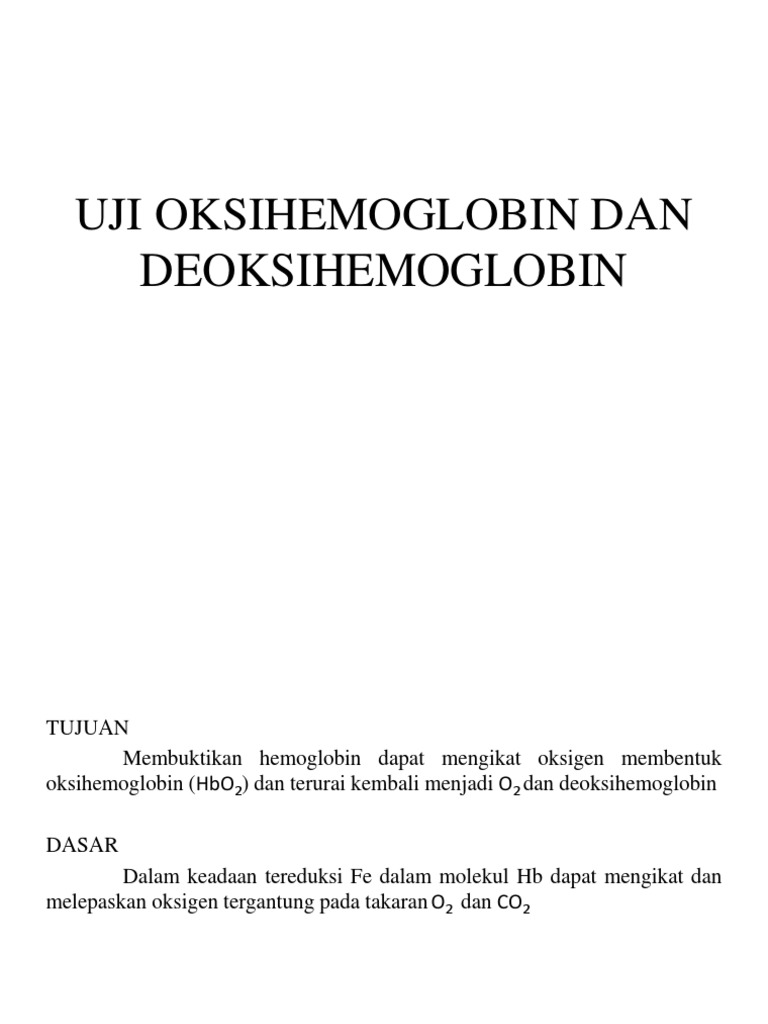 Uji Oksihemoglobin Dan Deoksihemoglobin | PDF | Seni | Sains & Matematika