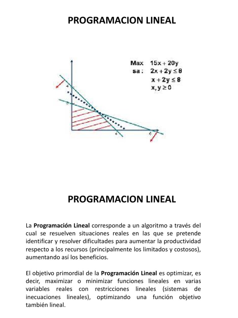 Fundamentos de Programación Lineal | PDF | Programación lineal ...