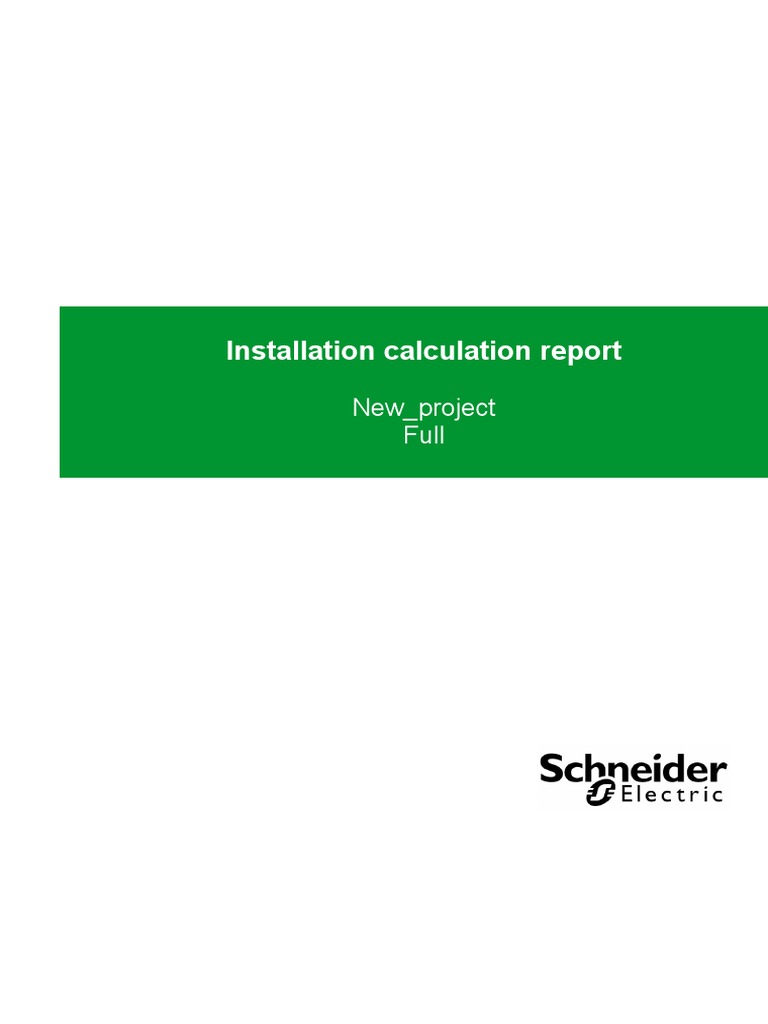 Installation Calculation Report: New - Project Full | PDF | Electrical ...