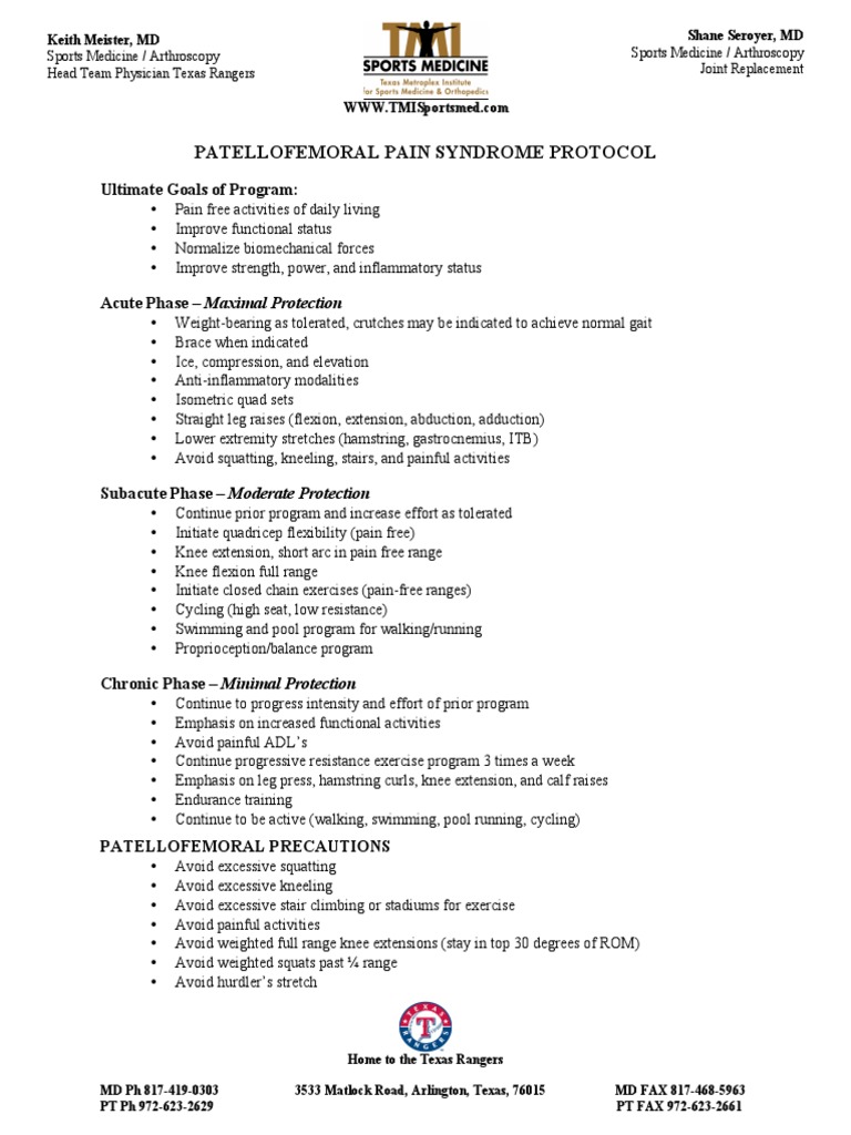 Tmi Knee Pfps | PDF | Knee | Anatomical Terms Of Motion