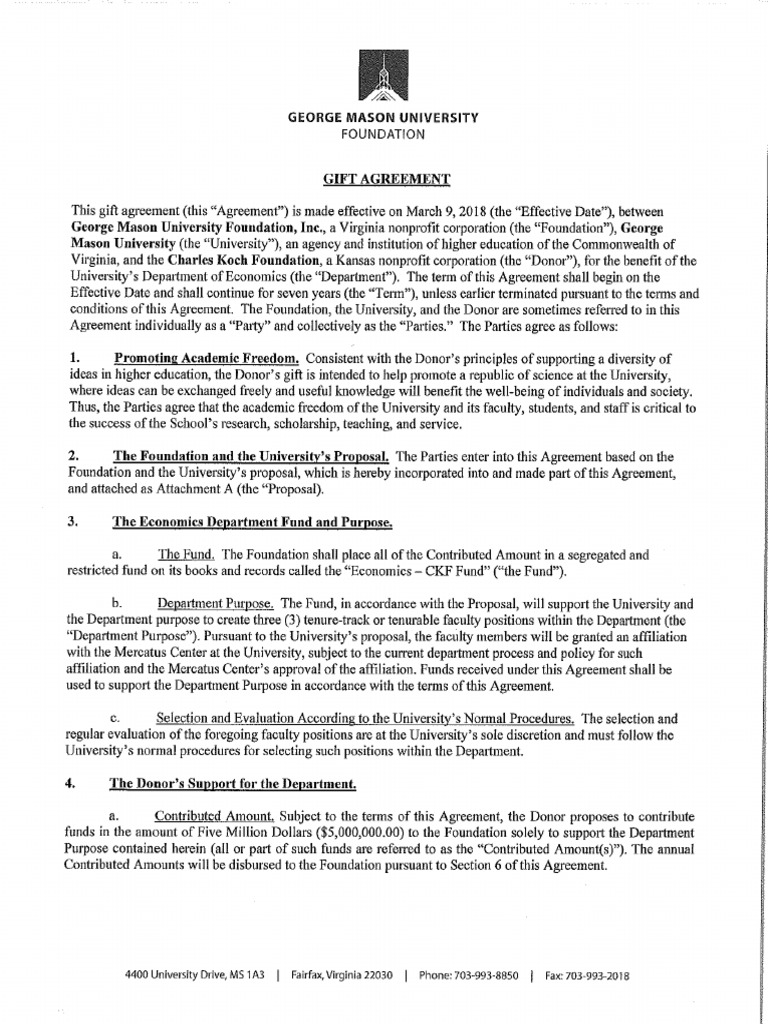 Gift Agreement | PDF